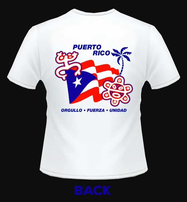 Camiseta con bandera de Puerto Rico Taino Coqui y símbolos del sol para ...
