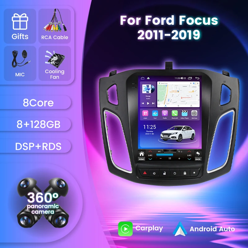 9.7-Inch Car Radio Wireless Carplay 8GB+128GB For Ford Focus 3 Mk3 2011 ...