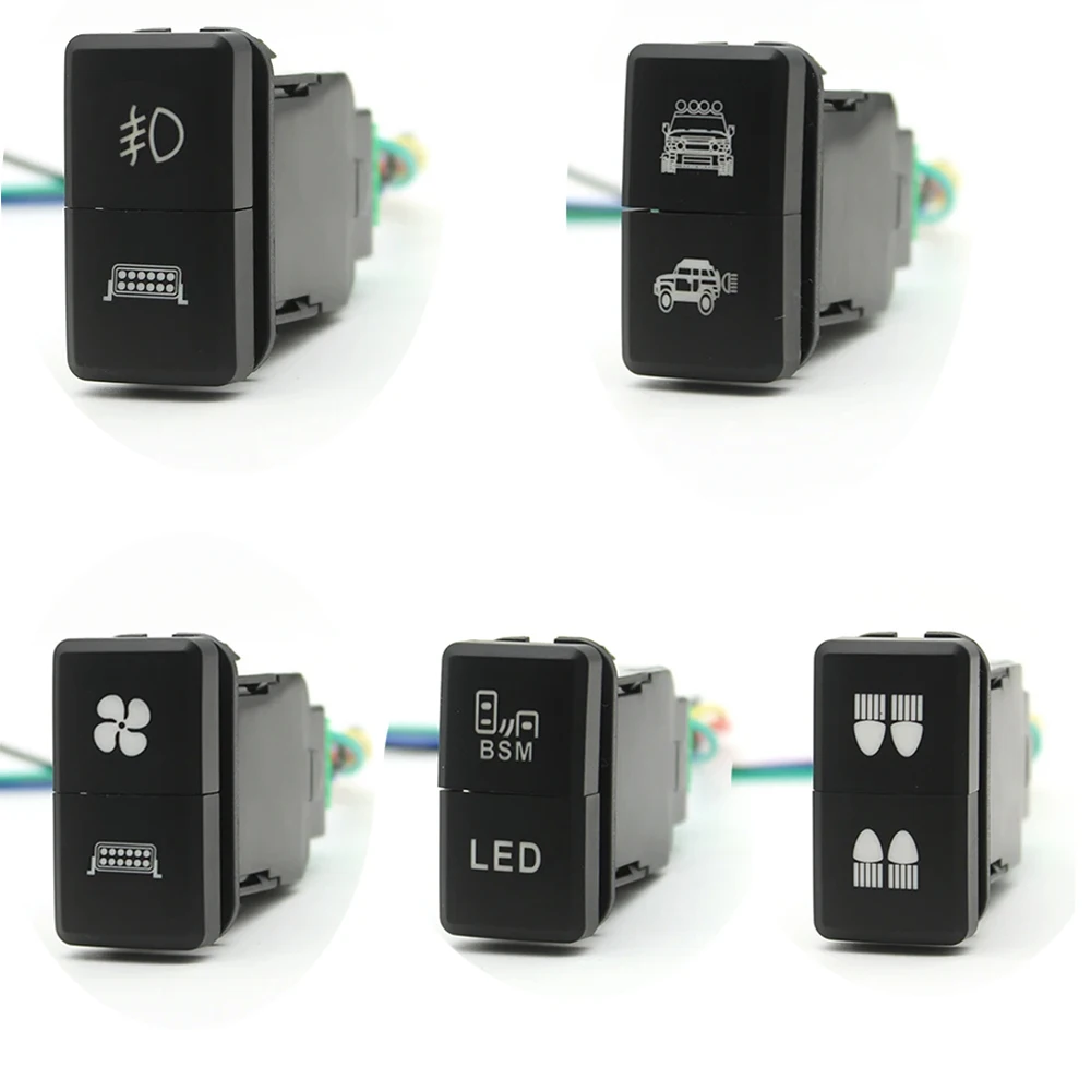 1PC Dual BSM LED Switch Front Fog Lamp Headlamp Switch Fan Key Bar ...