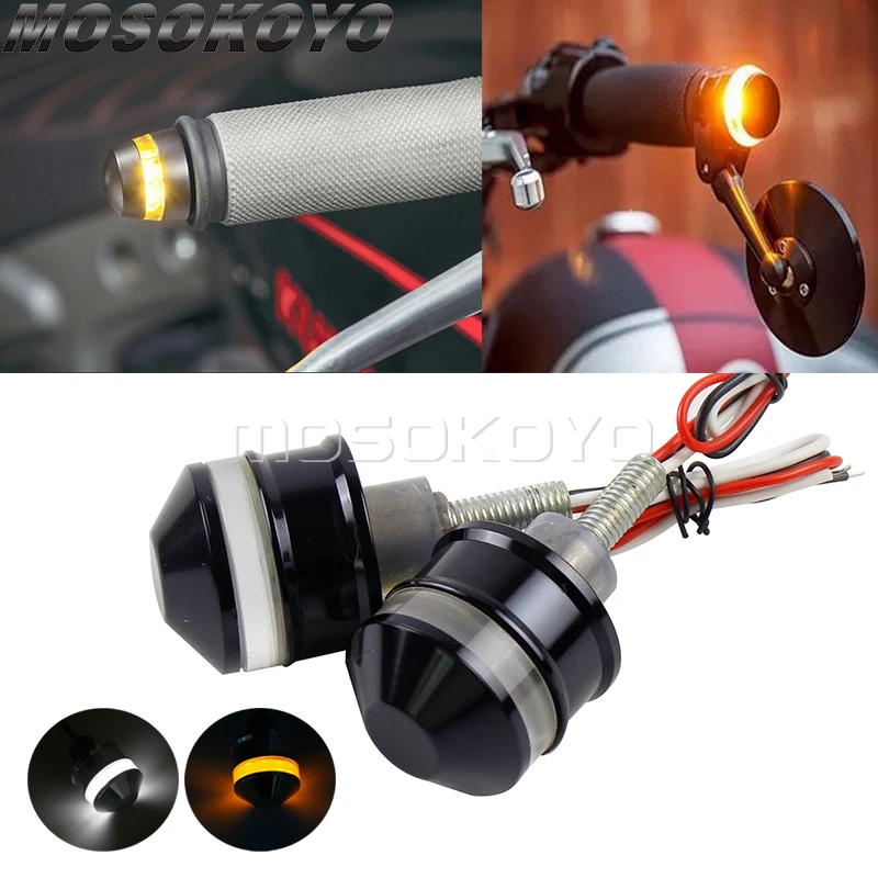 12V Motorcycle Handlebar End Blinker For Harley Honda Ducati BMW ...
