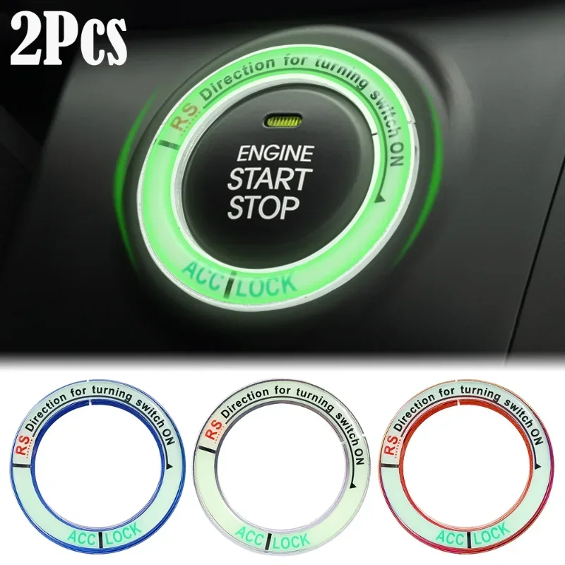 2Pcs-Car-Stickers-Luminous-Key-Ring-Ignition-Switch-Protective-Styling ...