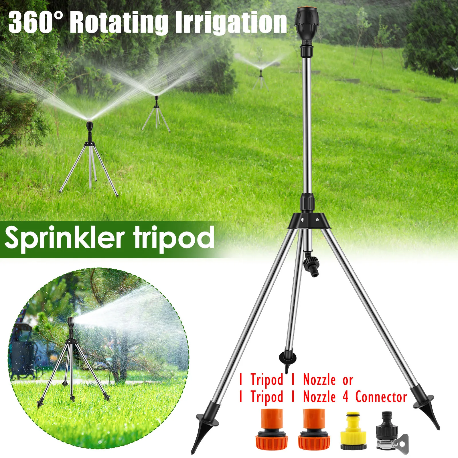 Garden-Automatic-Rotating-Sprinkler-360-Water-Jet-Adjustable-Stainless ...
