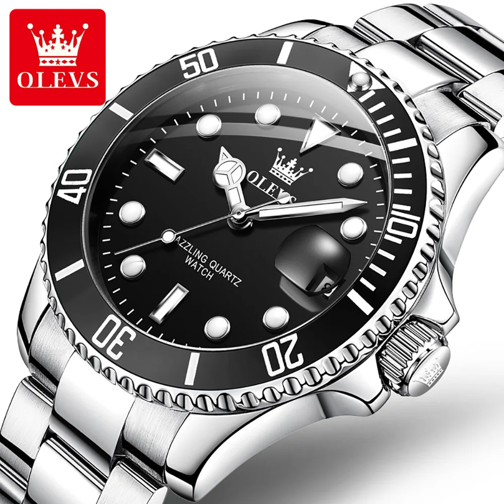 OLEVS-Top-Original-Quartz-Watch-for-Men-Diving-Series-Stainles-Steel ...