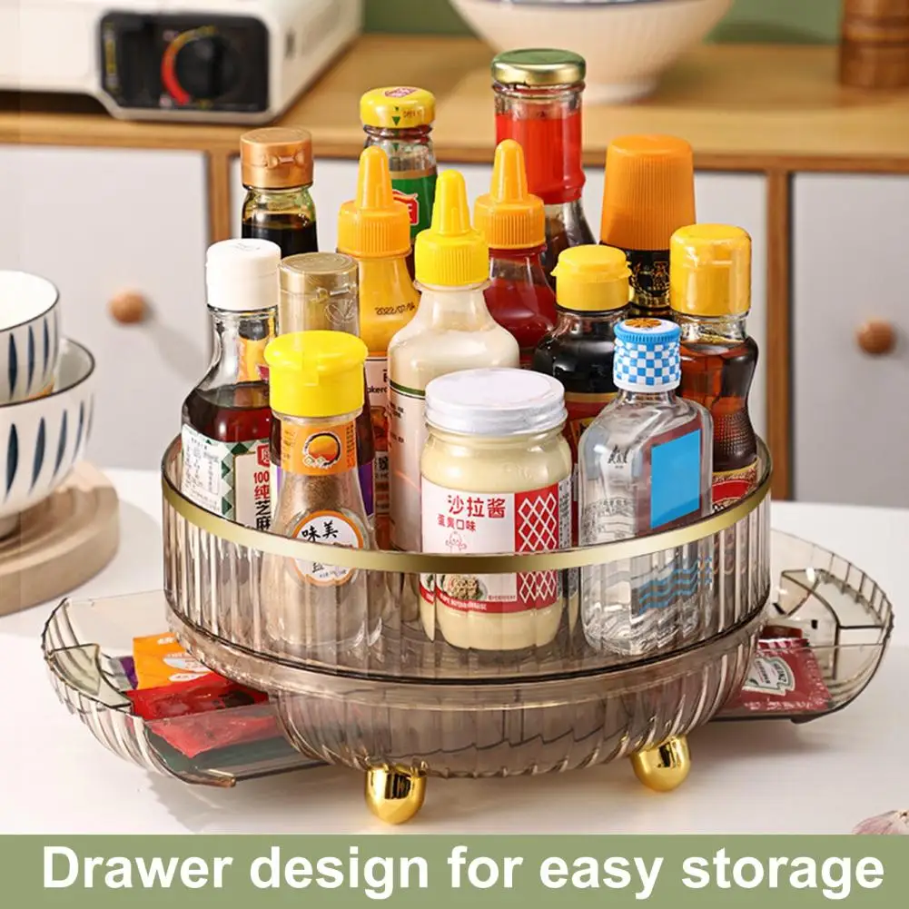 Round-Spice-Rack-Drawer-360-Degree-Turntable-Multifunctional-Countertop ...