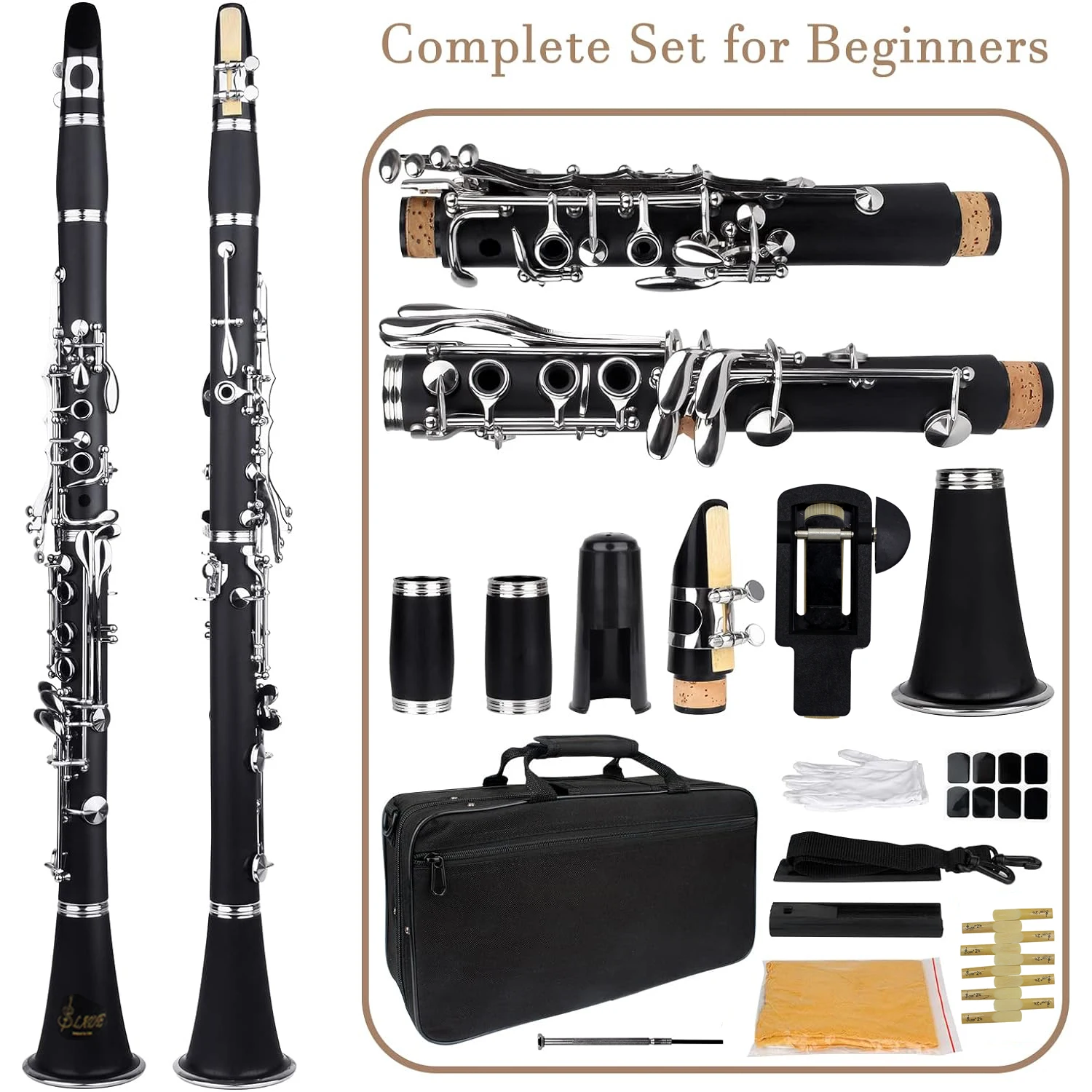SLADE-Clarinet-17-Key-Bb-Clarinet-Professional-Woodwind-Instrument ...