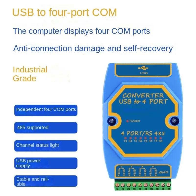 Industrial-Isolated-Converter-USB-to-4CH-RS485-Serial-Cable-Four-COM ...