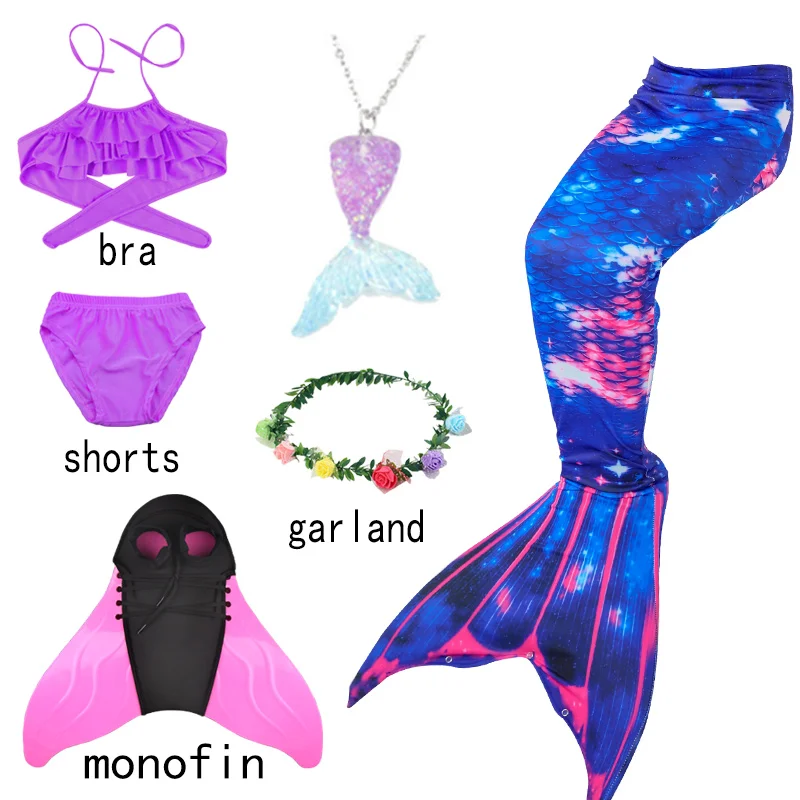 Kids Mermaid Tail for Girls Mermaid Swimsuit for Swimming Children ...