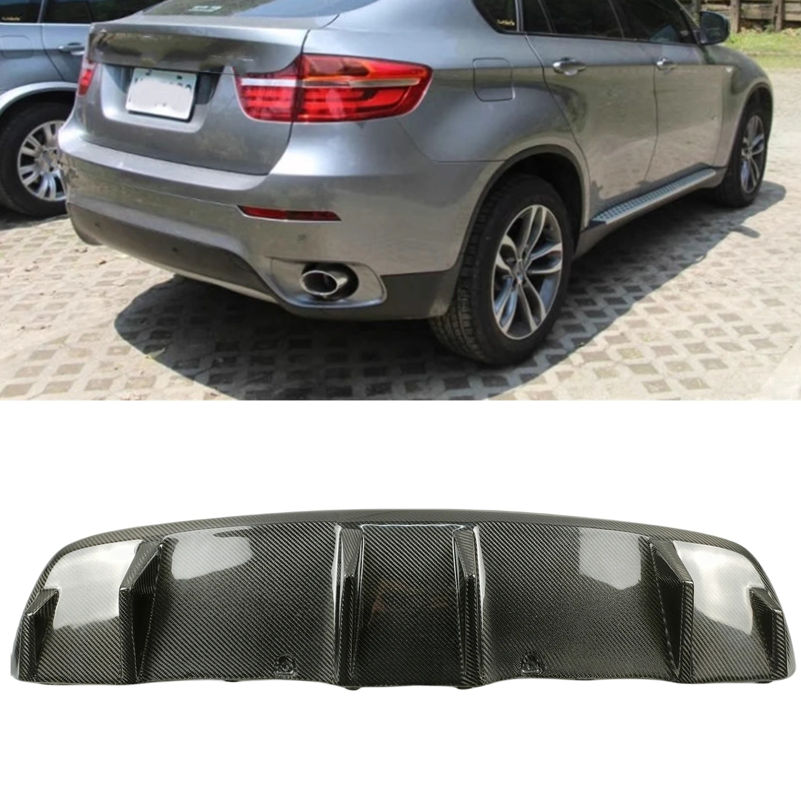 Car-Rear-Bumper-Splitter-Diffuser-Lip-Spoiler-Plate-For-BMW-E71-X6-SUV ...