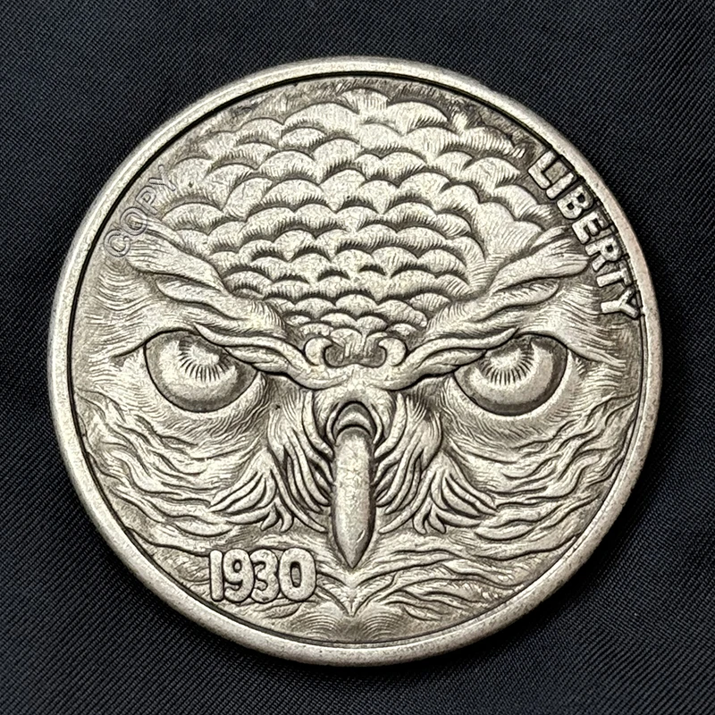 USA-1930-Owl-Stray-Coin-Animal-Antique-Hobo-Old-Silver-Remake ...