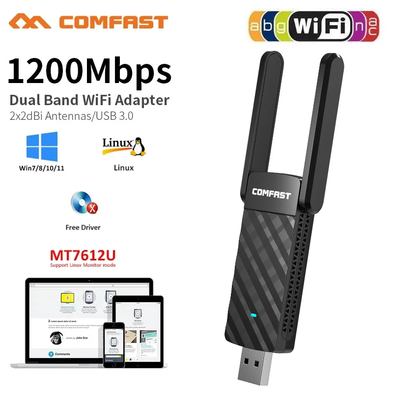 1200Mbps-5Ghz-2-4Ghz-USB-3-0-Wifi-Adapter-Dual-Band-MT7612U-Wi-Fi ...