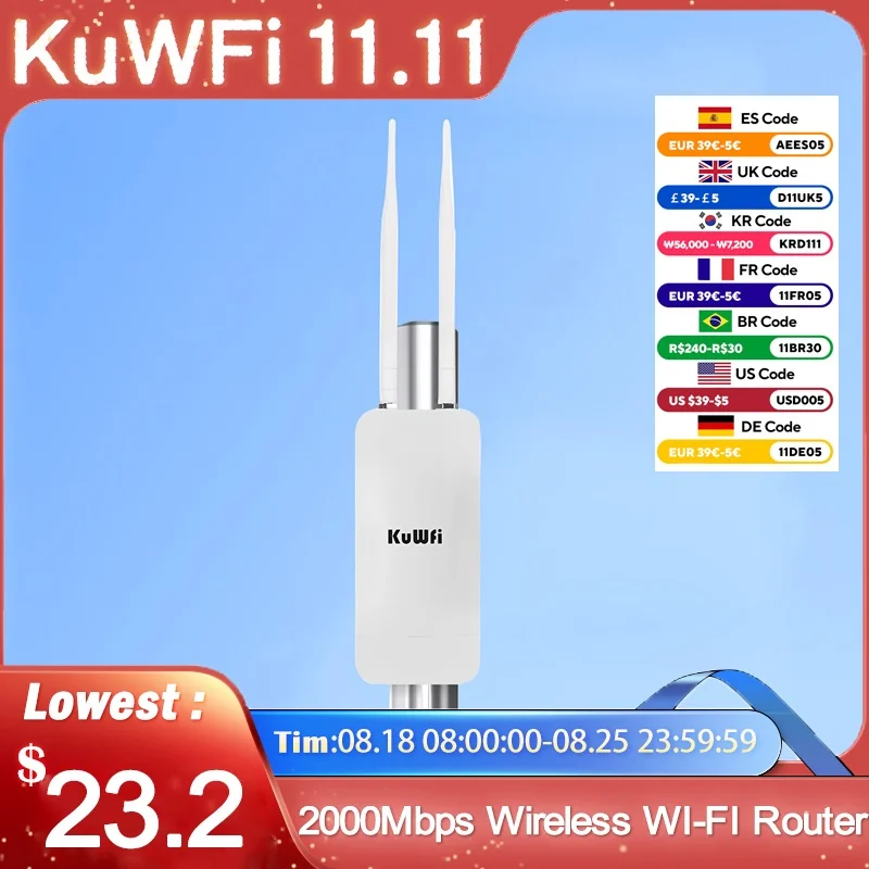 KuWFi-1200Mbps-Dual-Band-AP-Router-Outdoor-Waterproof-High-Power-Wi-Fi ...