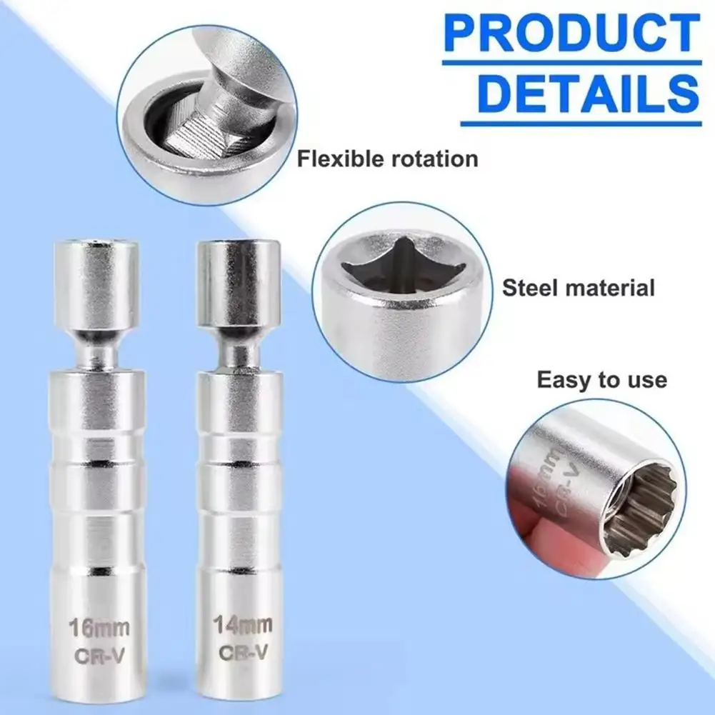 Universal-Spark-Plug-Socket-Wrench-Adapter-14mm16mm-Set-Joint-With ...