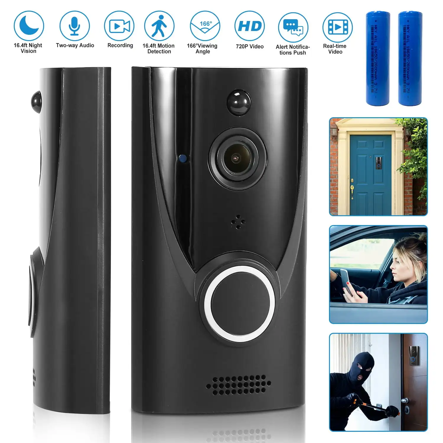 WiFi-Video-Doorbell-Home-Security-Door-Bell-Camera-with-Battery-PIR ...