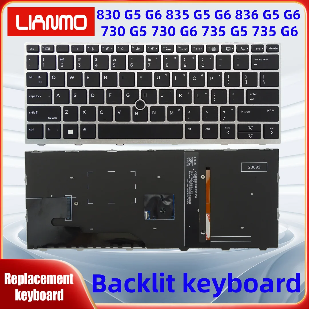US Laptop keyboard suitable for HP 830 G5 836 G5 735 G6 830 G6 730 G5 ...