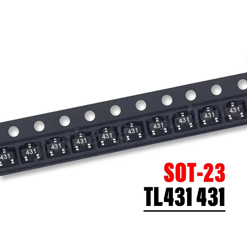 50 Uds TL431 SOT TL431A SOT-23 431 SMD nuevo regulador de voltaje IC ...