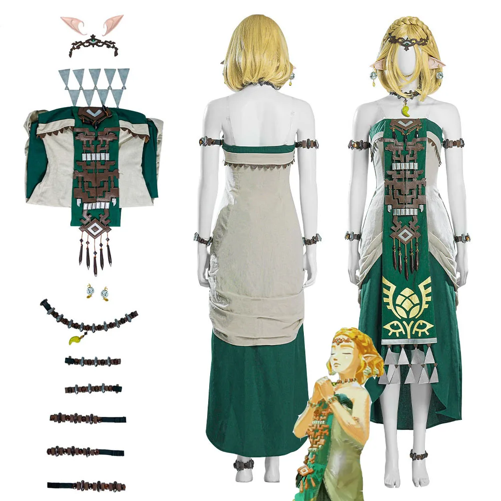 Zelda-Cosplay-Princess-Dress-Role-Play-Wigs-Anime-Game-Zelda-Tears-Of ...