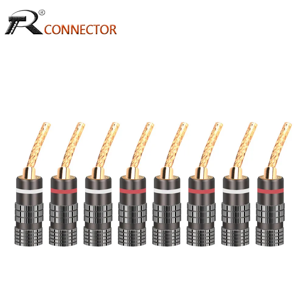 8pcs-Brass-Wire-Gold-Plated-Welding-Free-Braided-Wire-Plug-2MM-Banana ...