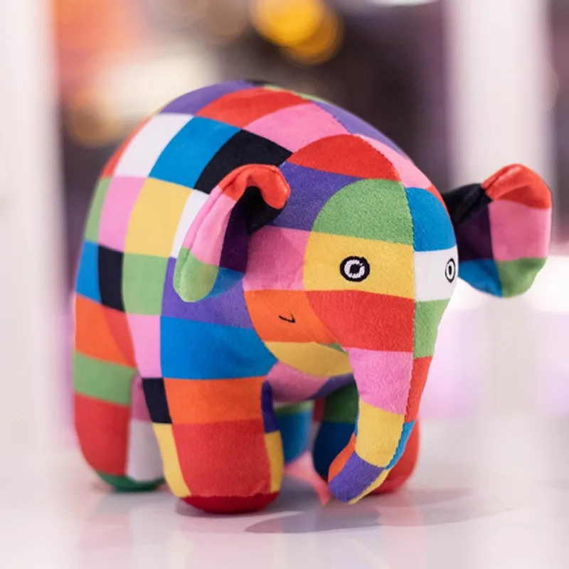 Cartoon-Anime-Elmer-The-Elephant-Figure-Plush-Toy-Lovely-Plaid-Elephant ...