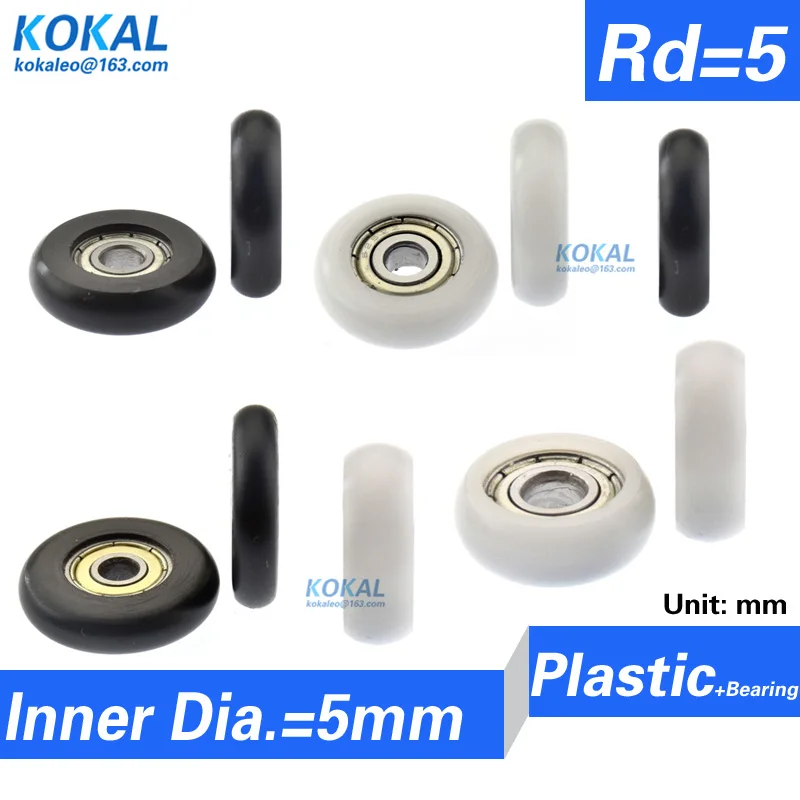 Rd5-10PCS-Low-Noise-695zz-625-605-685-coated-POM-plastic-WHEEL-Roller ...