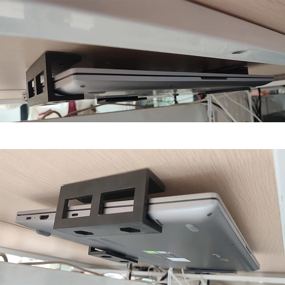 Practical-3 Pcs Metal Under Desk Laptop Holder Mount with Screw,Under ...