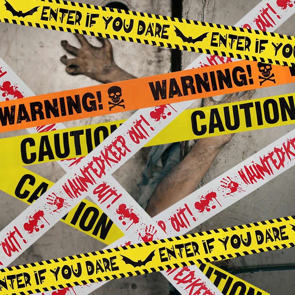 Halloween-Warning-Tape-Signs-Banner-Halloween-Props-Window-Prop-Party ...