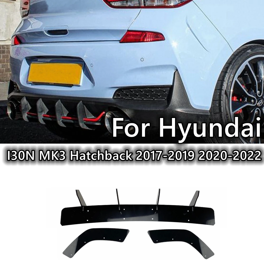 Black Rear Bumper Diffuser Spoiler Splitter For Hyundai I30n I30 N Mk3 ...