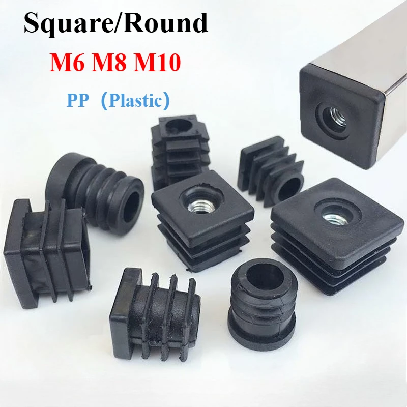 M6 M8 M10 Plastic Square/Round Pipe Plugs with Nut Hole Blanking End ...