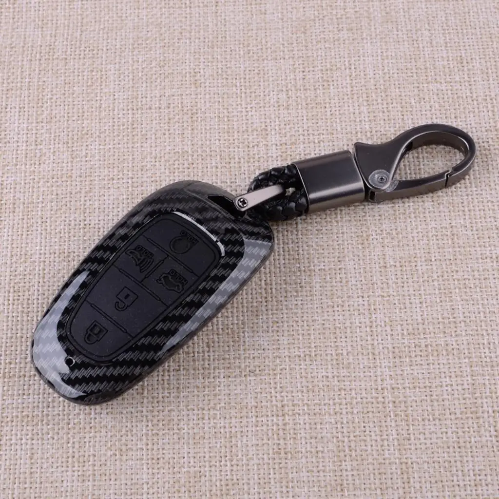 5 Buttons Car Remote Key Fob Case Cover Carbon Fiber Style ABS Fit for ...