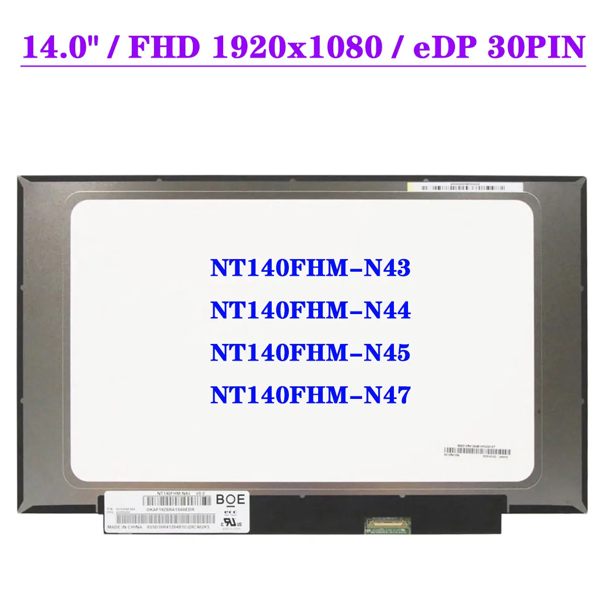Slim-FHD-Laptop-LCD-Screen-NT140FHM-N43-V8-0-V8-3-Fit-NT140FHM-N44 ...