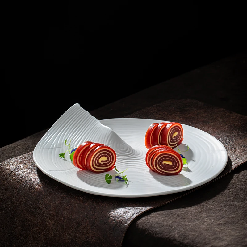 Molecular Cuisine Pure White Flat Plate Hotel Restaurant Shaped Hill ...