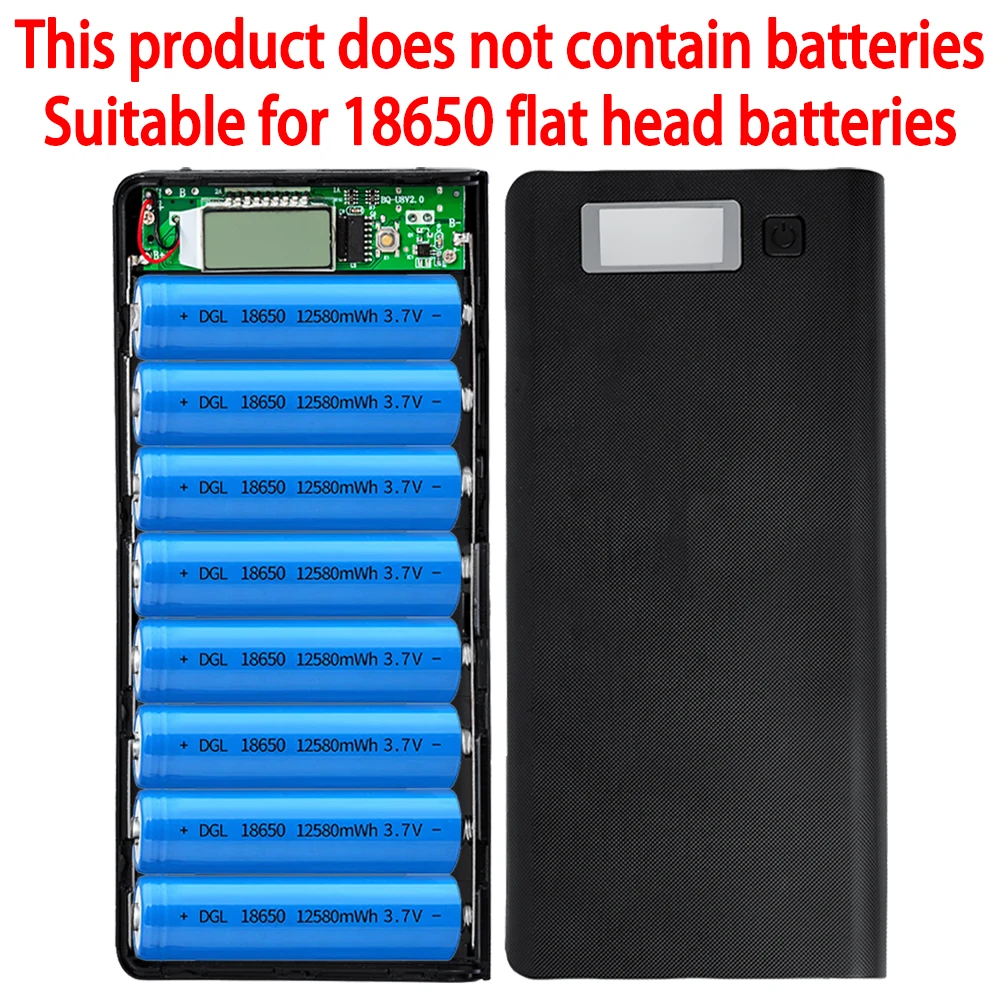 8x18650-DIY-Portable-Battery-Power-Bank-Shell-Case-Box-LCD-Display ...
