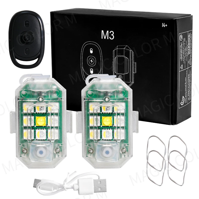 Wireless Remote Control LED Strobe Light for Car Auto Motorcycle Bike ...