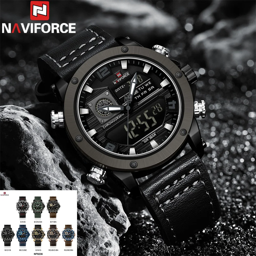NAVIFORCE Men Watch Quartz Top Brand Luxury Digital Male Clock Military ...