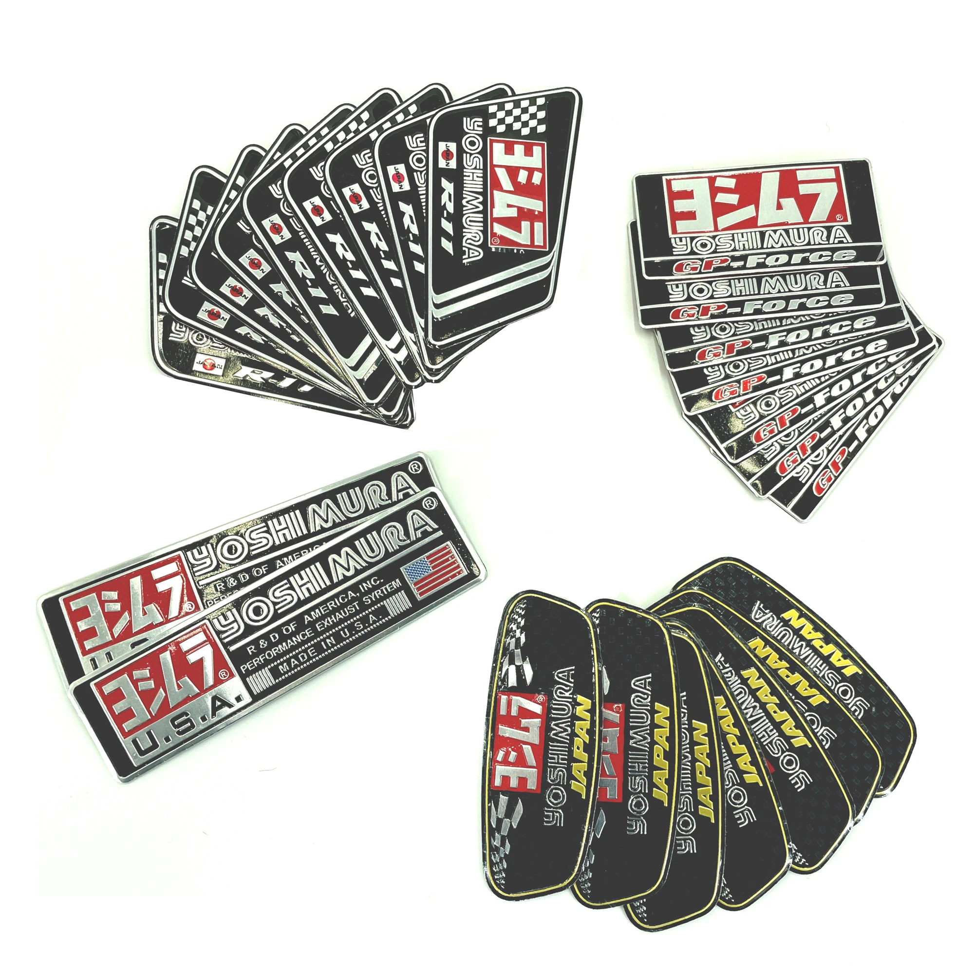 Motorcycle Muffler Aluminum Yoshimura Sticker Exhaust Pipe 3D Decals ...