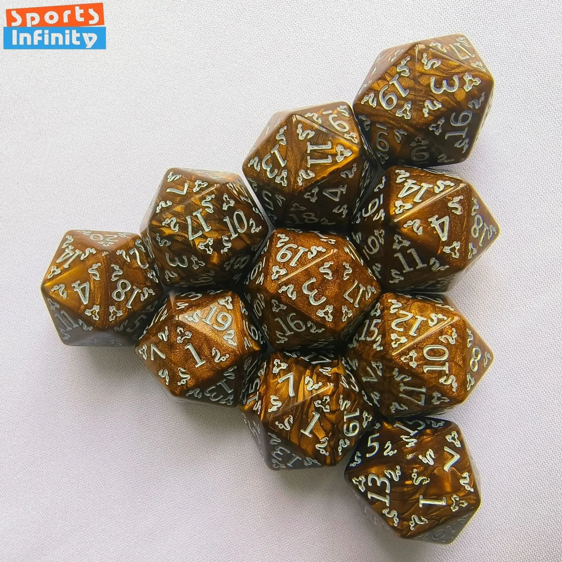 10pcs of Dragon Pattern Polyhedral Dice Set D20 Number Dice for DND ...