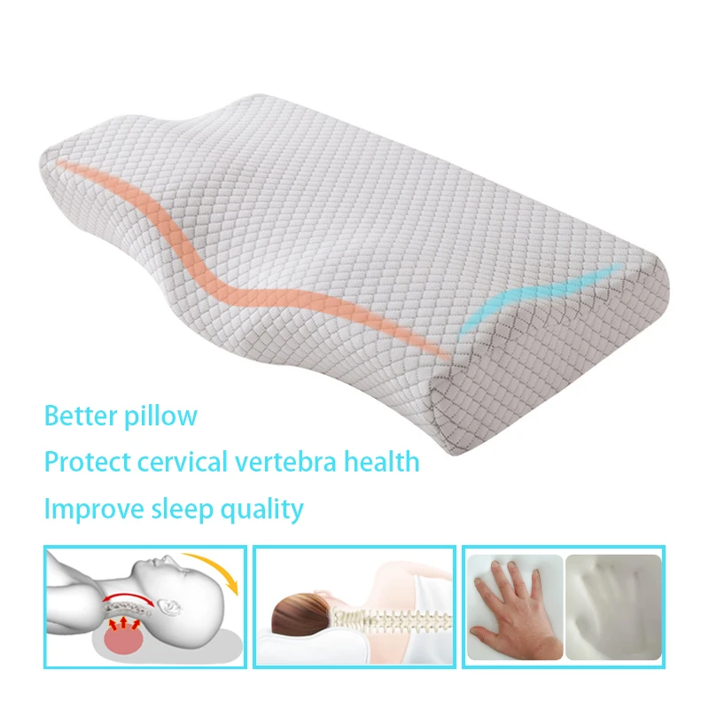 Orthopedic Memory Foam Pillow 60x35cm Slow Rebound Soft Memory Slepping ...