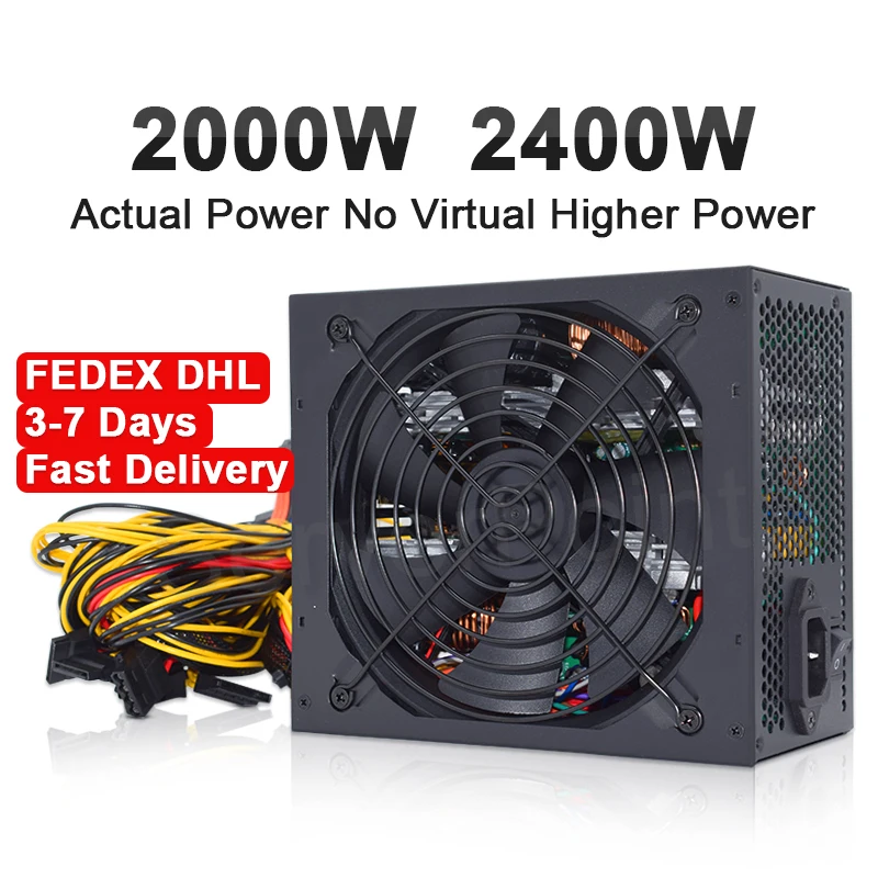 2000W 2400W Bitcoin mining PSU PC 전원 공급 장치 컴퓨터 마이닝 리그 8 GPU ATX 등 RVN ...