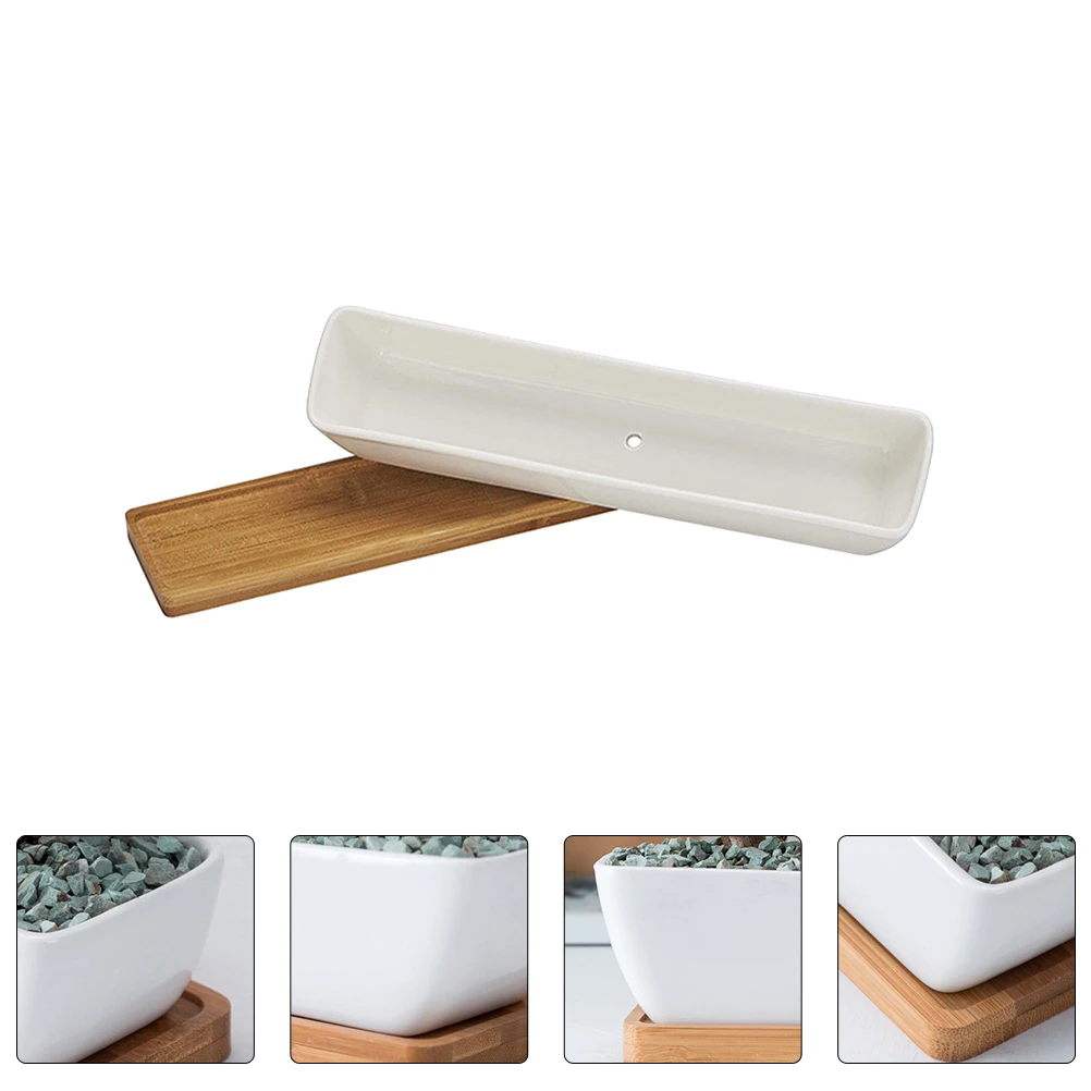 Rectangular Succulent Flower Pots Rectangular Ceramic Planter ...