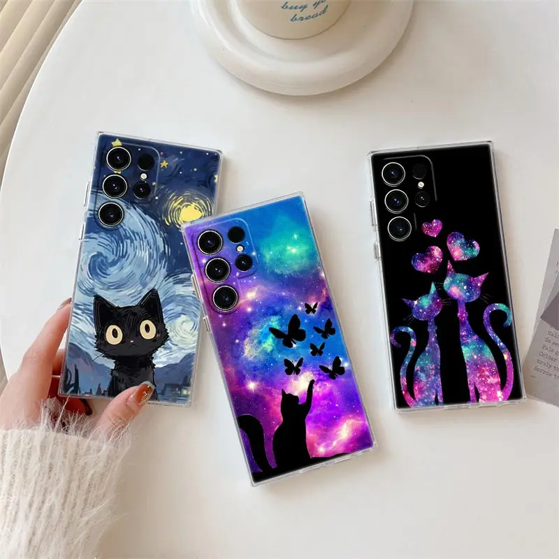 Funny Cartoon Cat Phone Case S25Ultra For Samsung Galaxy S25 S24 S23 ...