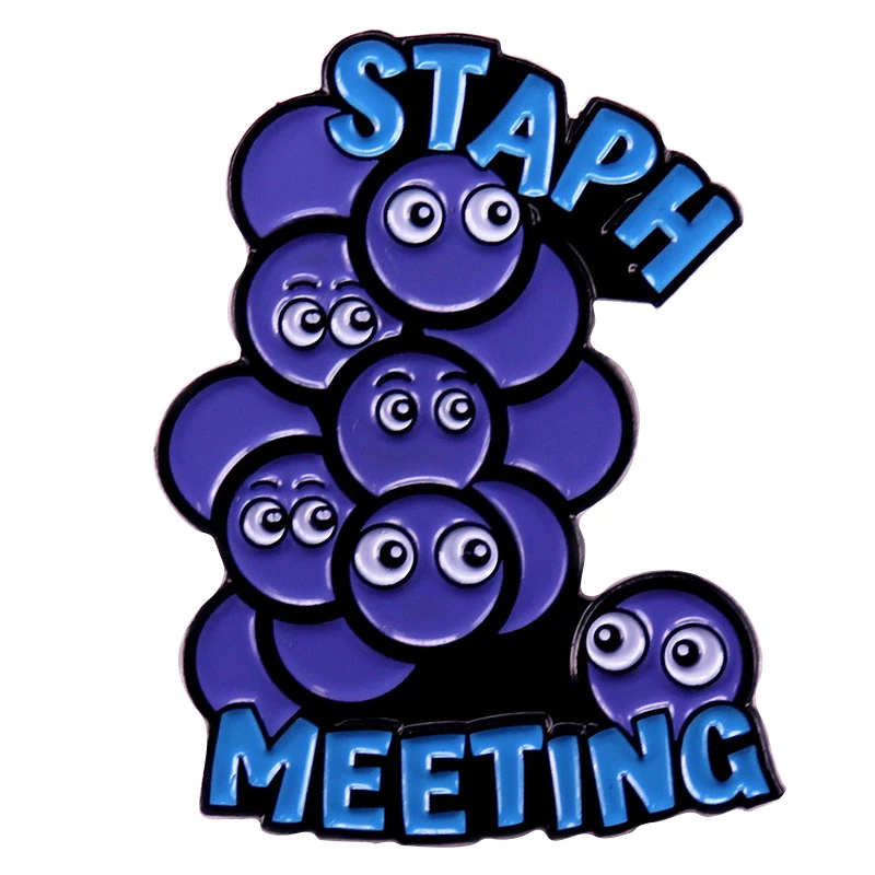 C5103-Cartoon-Staph-Meeting-Enamel-pin-Bacteria-Humor-Brooch-Public ...