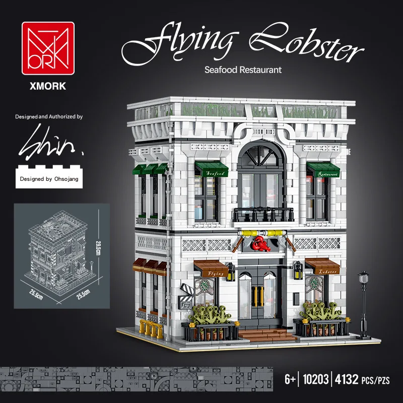 XMork-10203-Seafood-Restaurant-Model-City-Modular-Street-View-Series ...