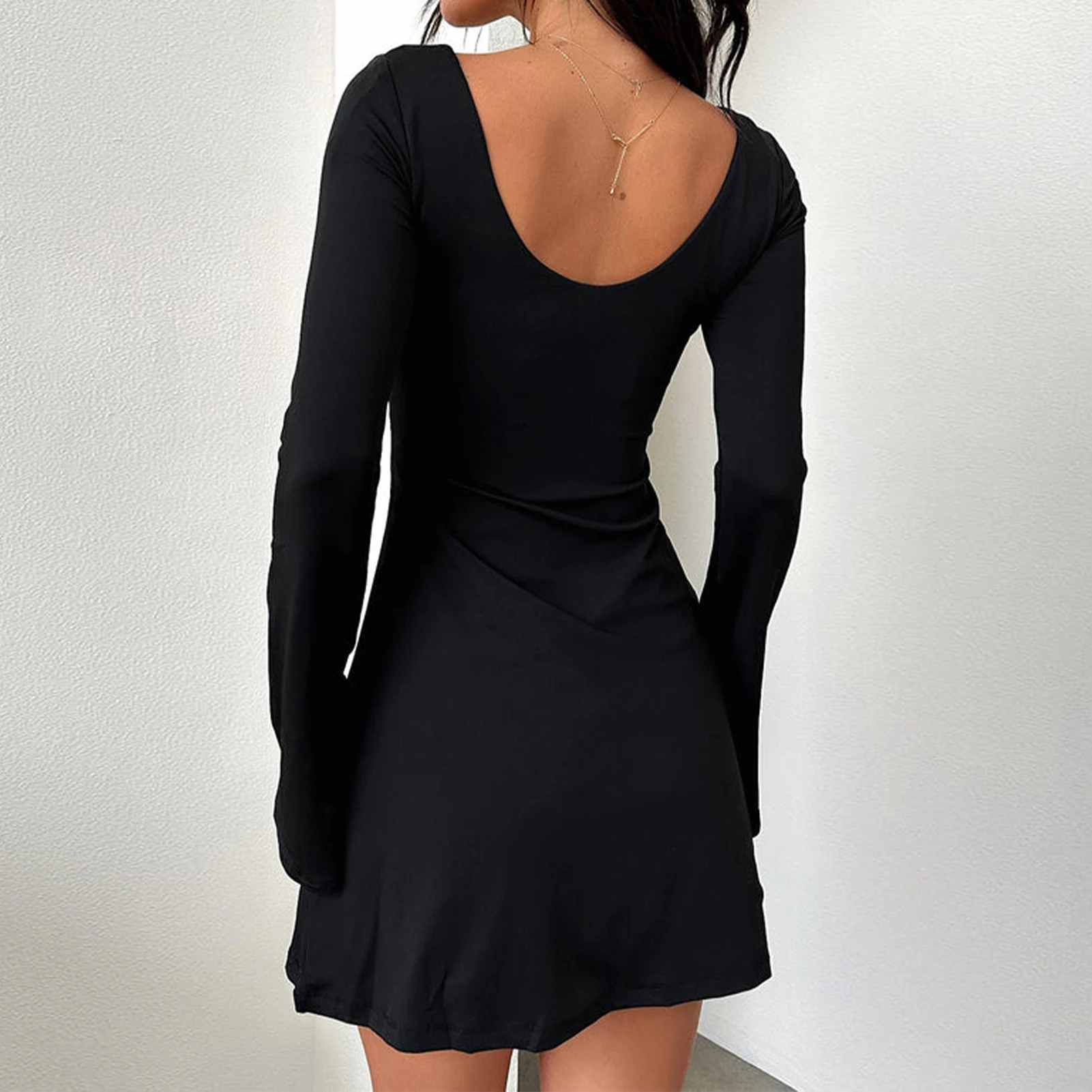 Women-Round-Neck-Dress-Skinny-Sexy-Bodyon-Dress-Solid-Color-Hotsweet ...