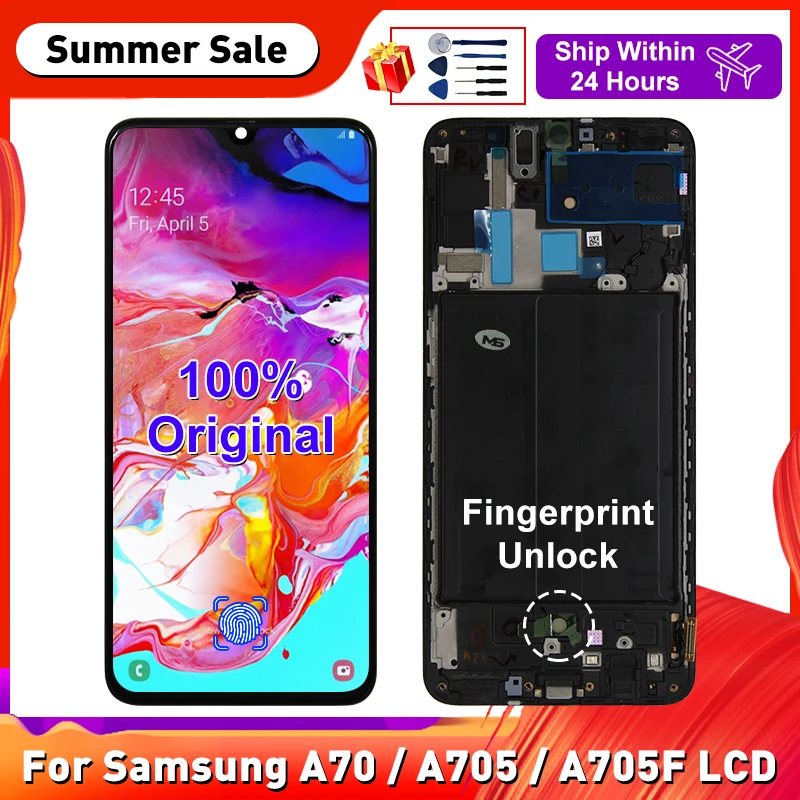 Original For Samsung Galaxy A70 Lcd Display A705f Screen Touch ...