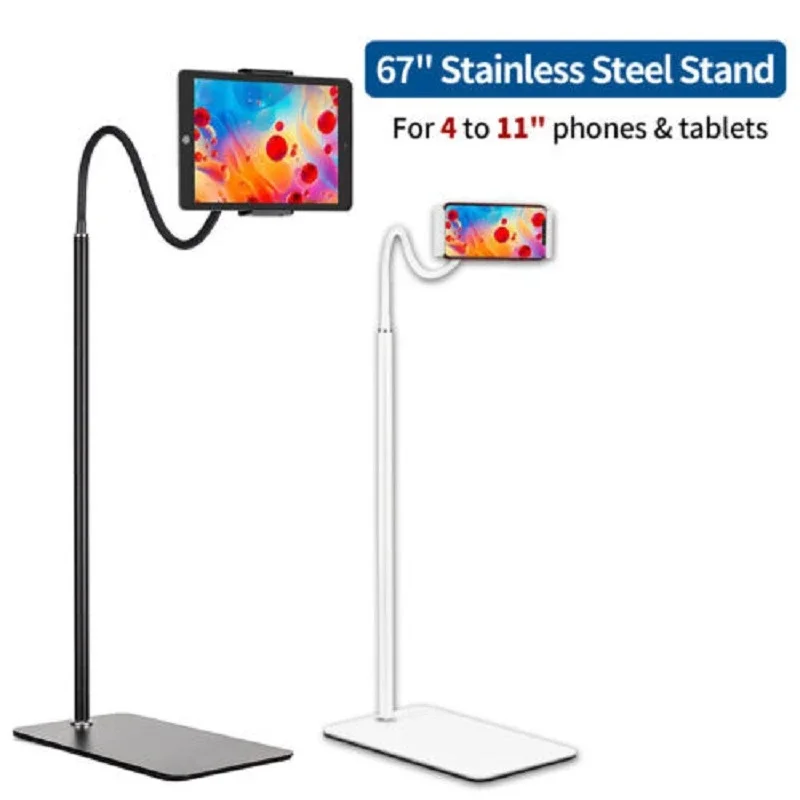 Universal-67-Inch-Stainless-Steel-Floor-Stand-Tablet-Mount-Stand-Phone ...