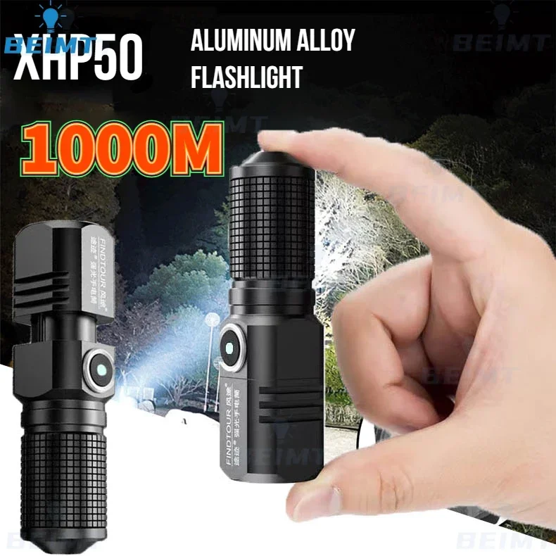 MINI-XHP50-Super-Bright-LED-Flashlight-USB-Torch-Rechargeable-Zoom ...