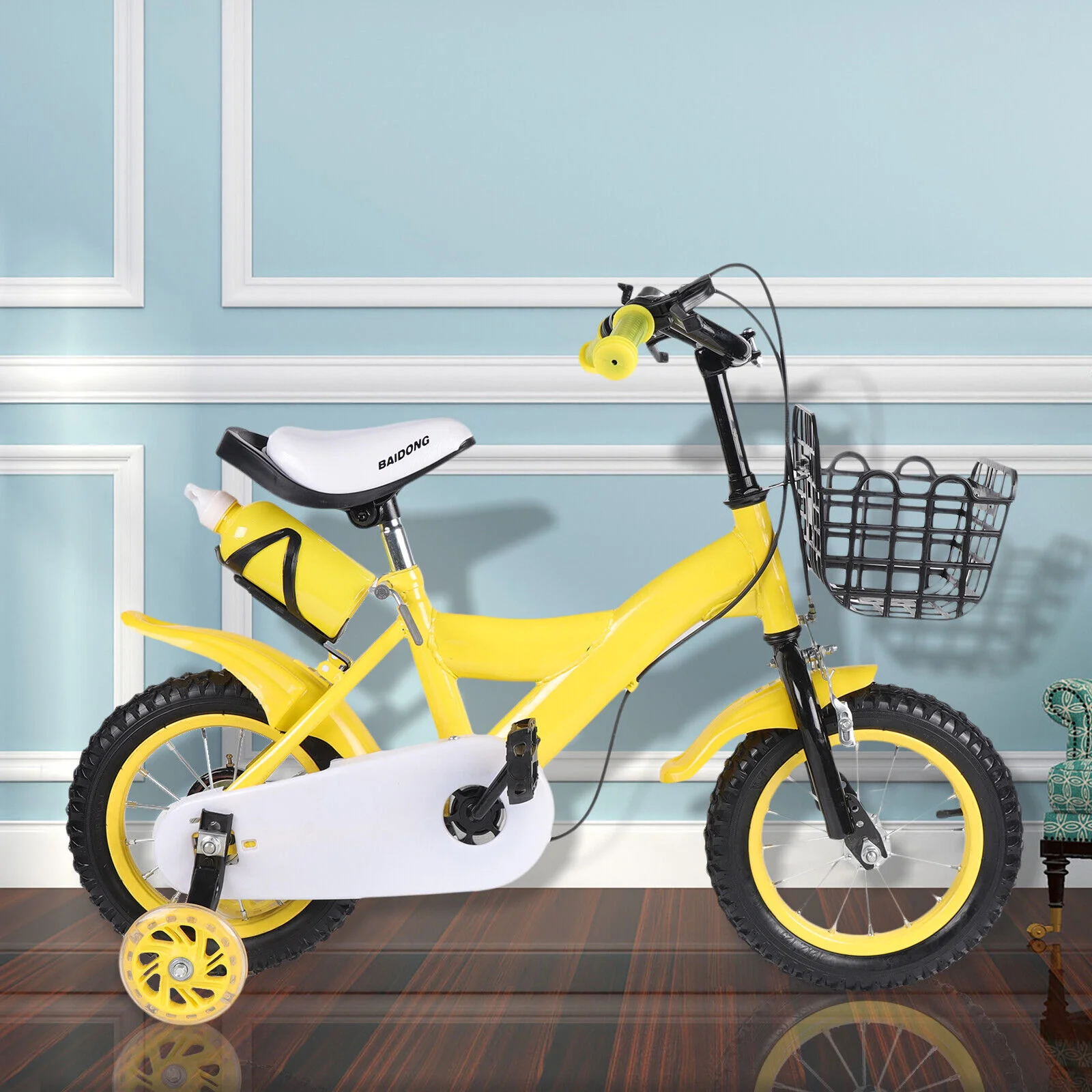 12inch-Kids-Bike-Yellow-Children-Bicycle-with-Bell-and-80kg-Bearing ...
