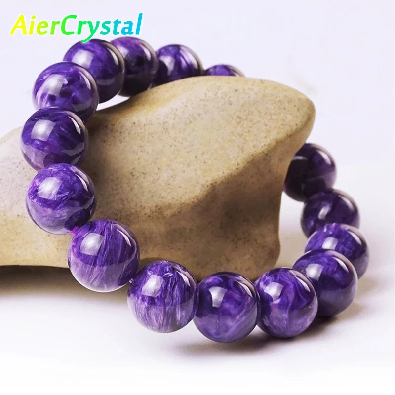1PC Purple Dragon Crystal Beaded Bracelets 8mm Healing Meditation ...