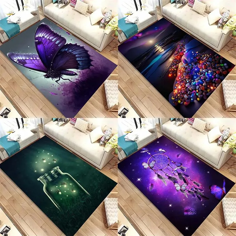 Colorful-Butterfly-Pattern-Floor-Mats-Door-Front-Decoration-Home-Living ...