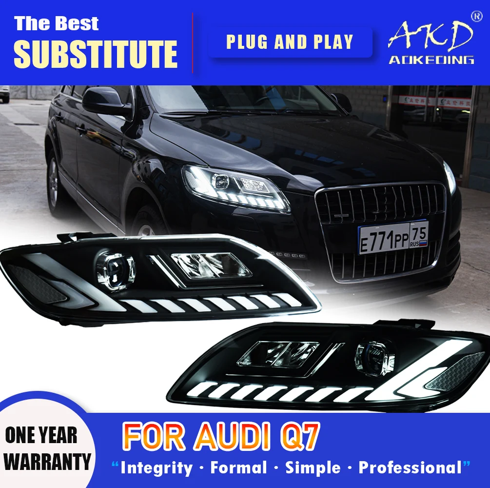 AKD-Head-Lamp-for-AUDI-Q7-LED-Headlight-2006-2015-Headlights-Q7-DRL ...