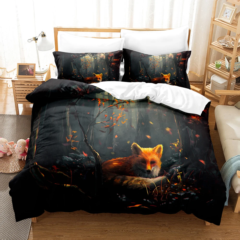 3D-The-Fox-Bedding-Sets-Duvet-Cover-Set-With-Pillowcase-Twin-Full-Queen ...
